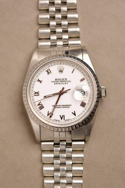 Rolex Datejust 16220 White Enamel Roman Dial - 1999 – 25 Dials