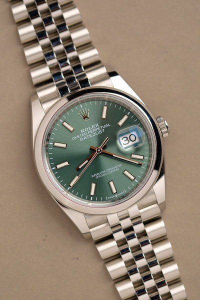 Rolex Datejust 126200 Mint Green Dial Complete - 2022 – 25 Dials